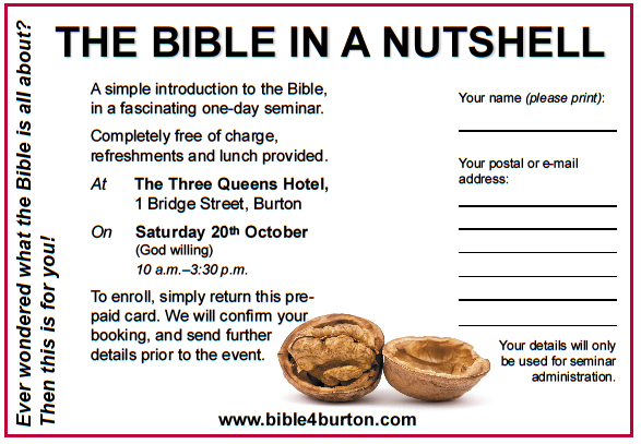 The Bible in a Nutshell seminar – Burton Christadelphians